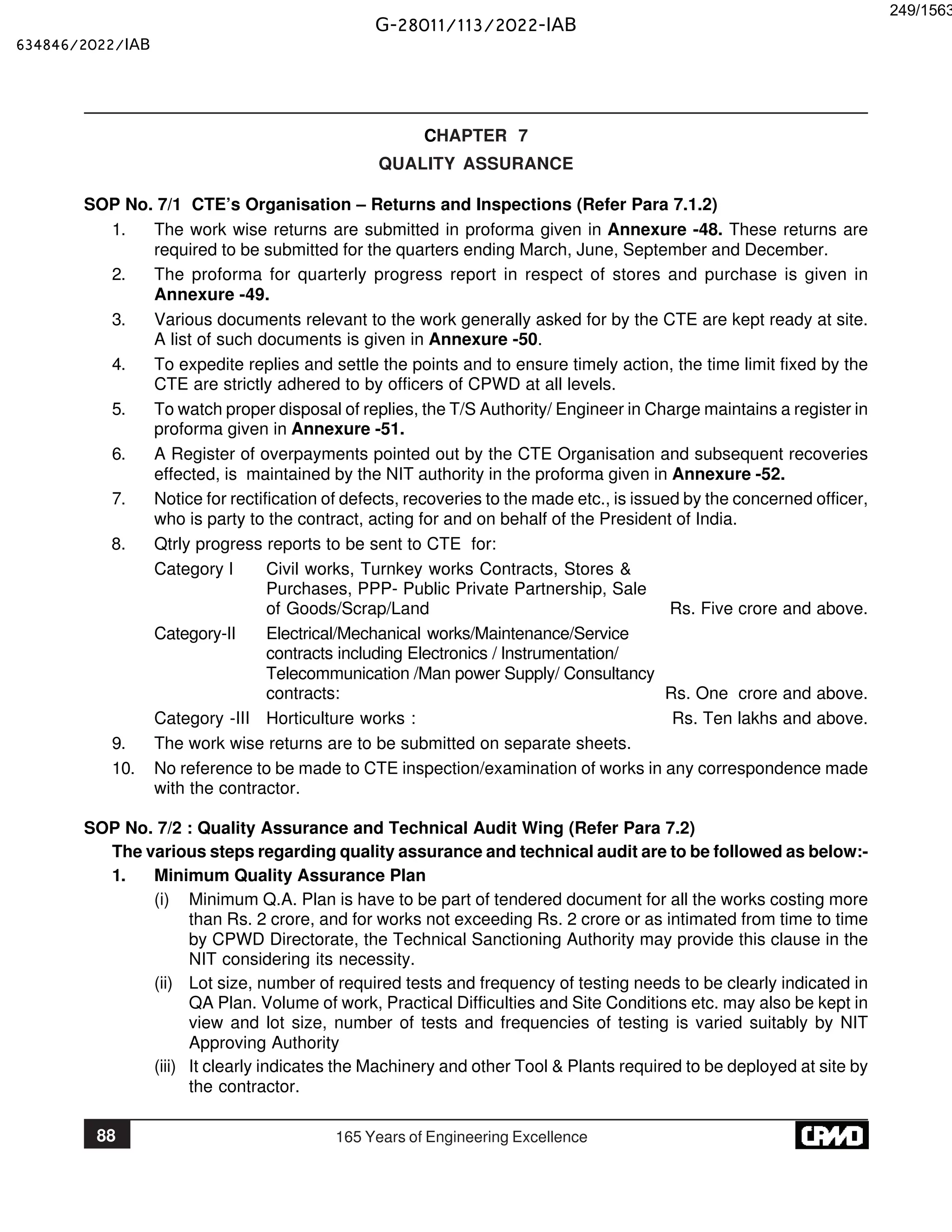 CPWD Works Manual 2019 SOP for repaire and maintenance | PDF