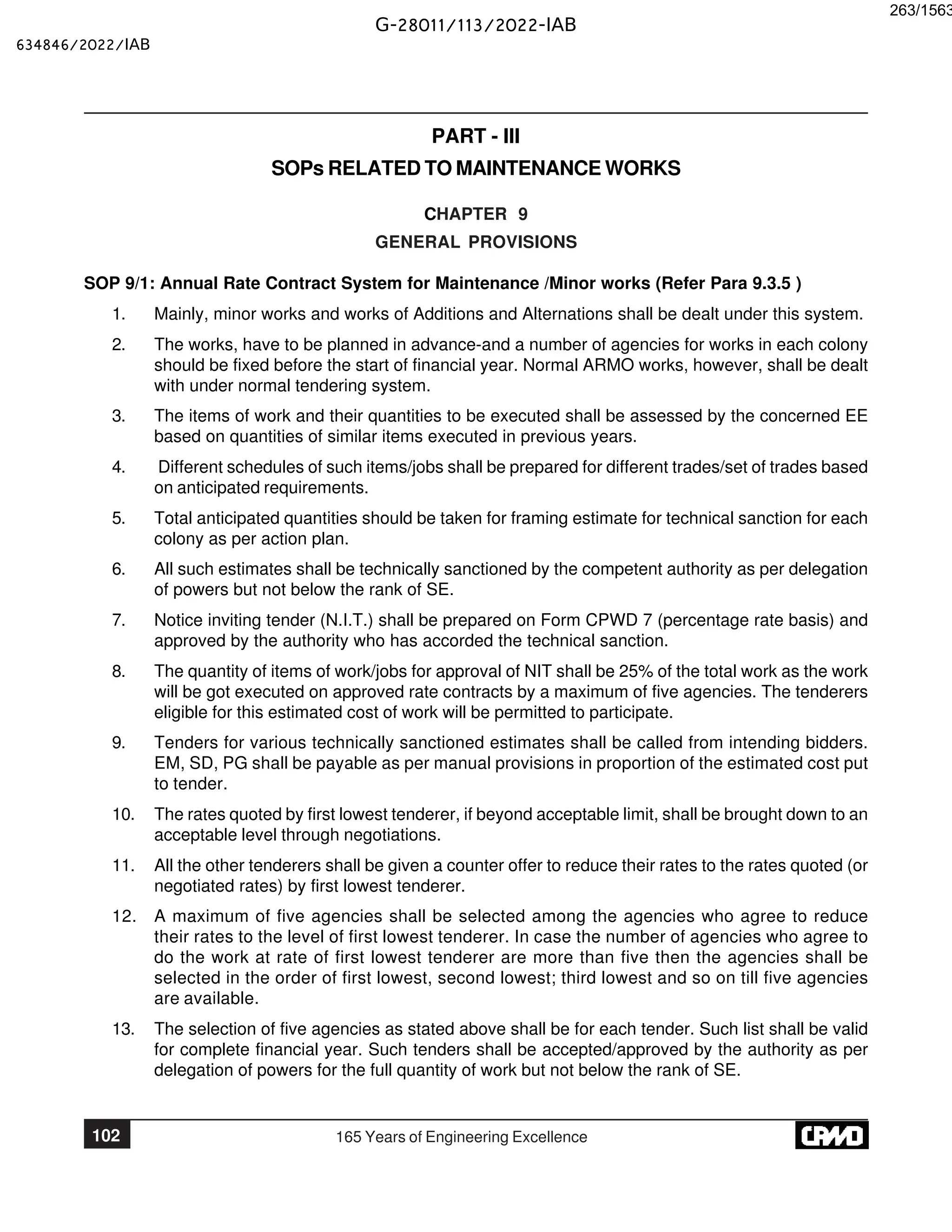 CPWD Works Manual 2019 SOP for repaire and maintenance | PDF