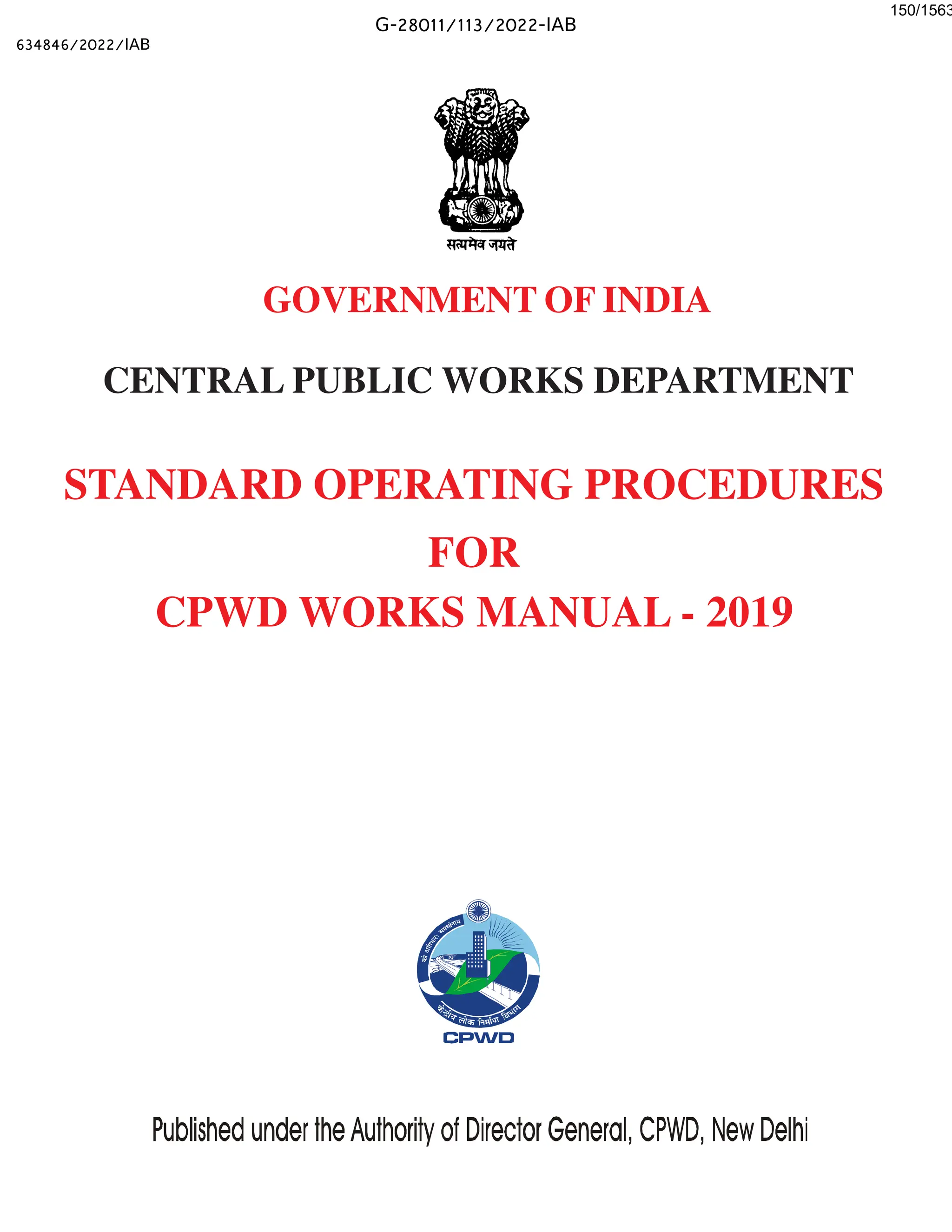 CPWD Works Manual 2019 SOP for repaire and maintenance | PDF