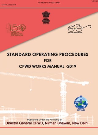 CPWD Works Manual 2019 SOP for repaire and maintenance | PDF