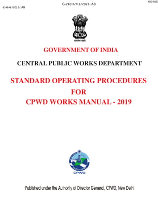 CPWD Works Manual 2019 SOP for repaire and maintenance | PDF