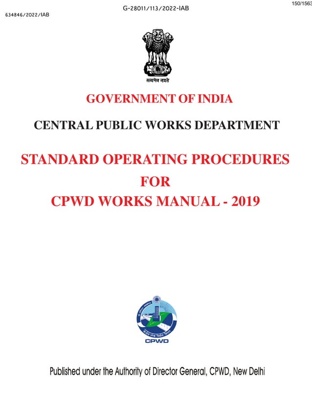 CPWD Works Manual 2019 SOP for repaire and maintenance | PDF