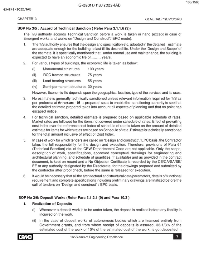 CPWD Works Manual 2019 SOP for repaire and maintenance | PDF