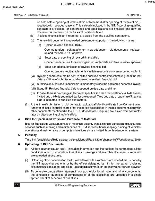 CPWD Works Manual 2019 SOP for repaire and maintenance | PDF