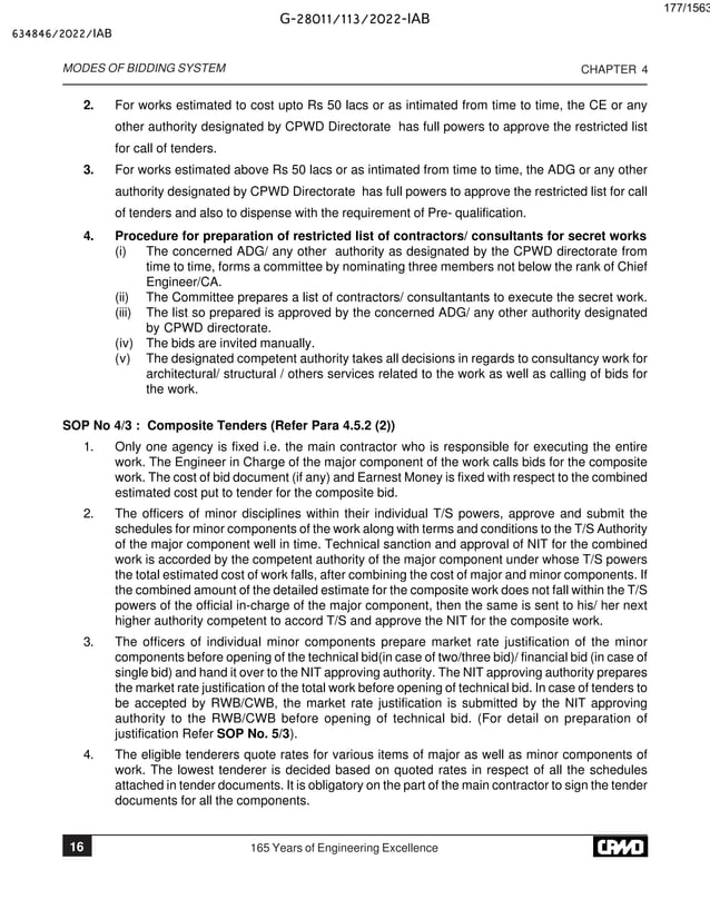 CPWD Works Manual 2019 SOP for repaire and maintenance | PDF