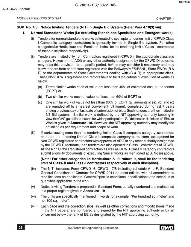 CPWD Works Manual 2019 SOP for repaire and maintenance | PDF