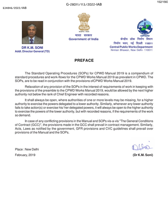 CPWD Works Manual 2019 SOP for repaire and maintenance | PDF