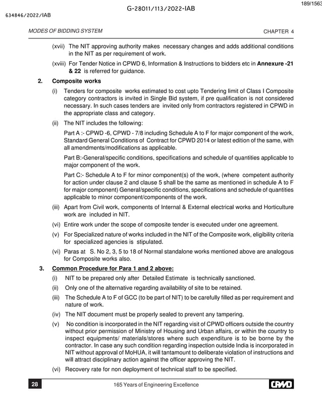 CPWD Works Manual 2019 SOP for repaire and maintenance | PDF