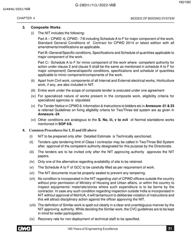 CPWD Works Manual 2019 SOP for repaire and maintenance | PDF