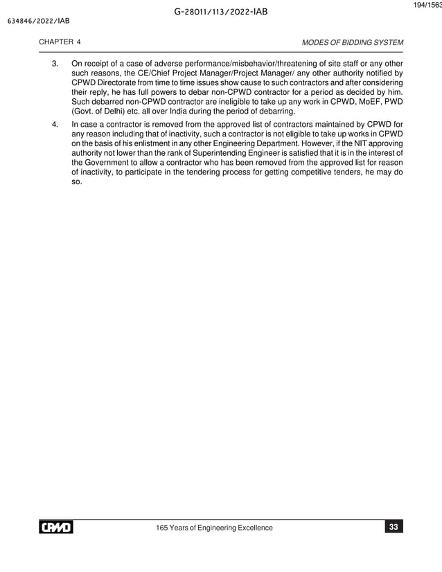 CPWD Works Manual 2019 SOP for repaire and maintenance | PDF