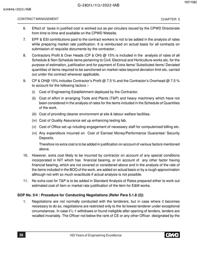 CPWD Works Manual 2019 SOP for repaire and maintenance | PDF