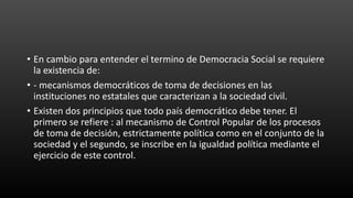 democracia política y democracia social | PPTX