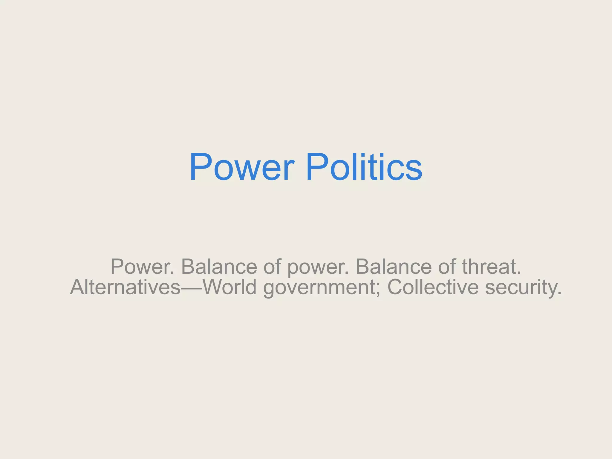 C4 - Power Politics | PDF