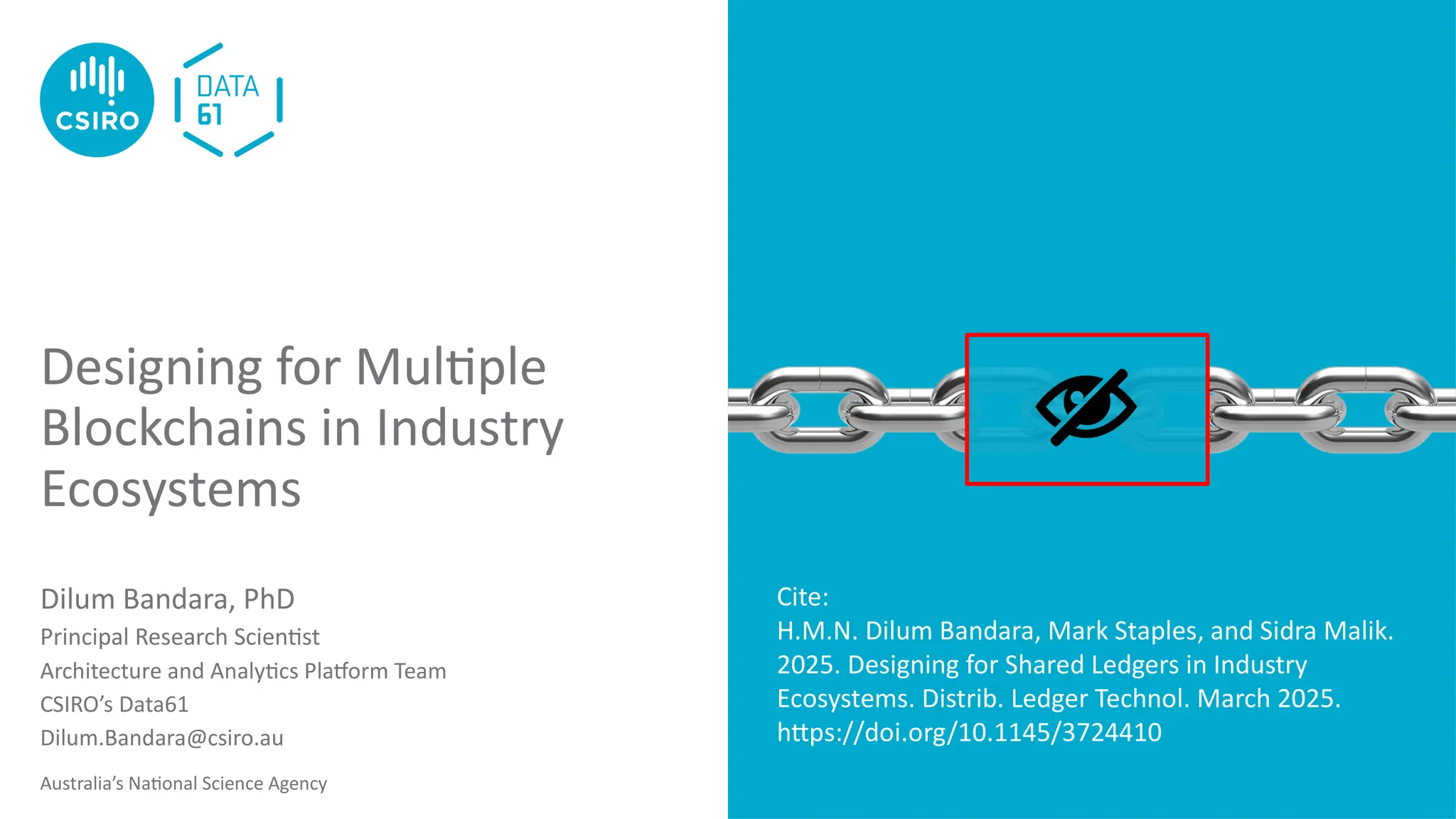 Designing for Multiple Blockchains in Industry Ecosystems | PPT