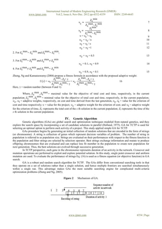 GA Based Multi-Objective Time-Cost Optimization in a Project with Resources Consideration | PDF ...