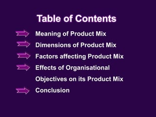 PRODUCT- MIX | PPTX