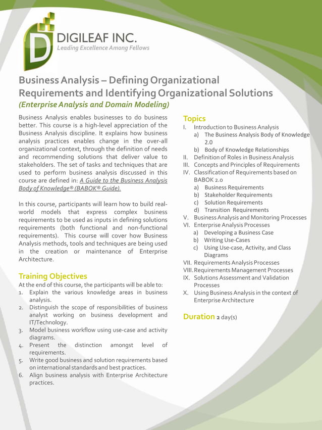 Certified Quality Business Analyst | PDF