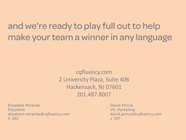 CQ fluency Capabilities | PPT