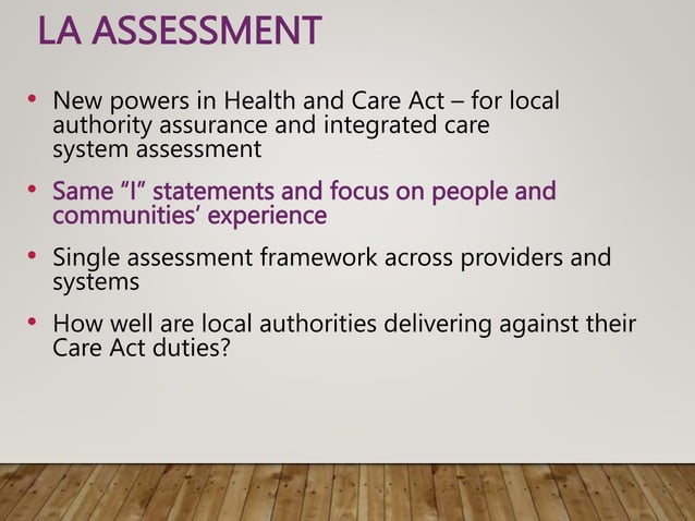 Care Quality C Assessment Framework PPT.pptx | Daycare and Pre-School ...