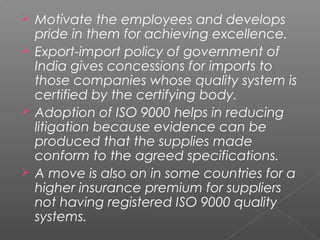 Study of international organization for standardization (ISO) ISO -9000 ...