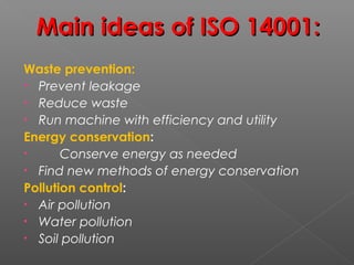 Study of international organization for standardization (ISO) ISO -9000 ...