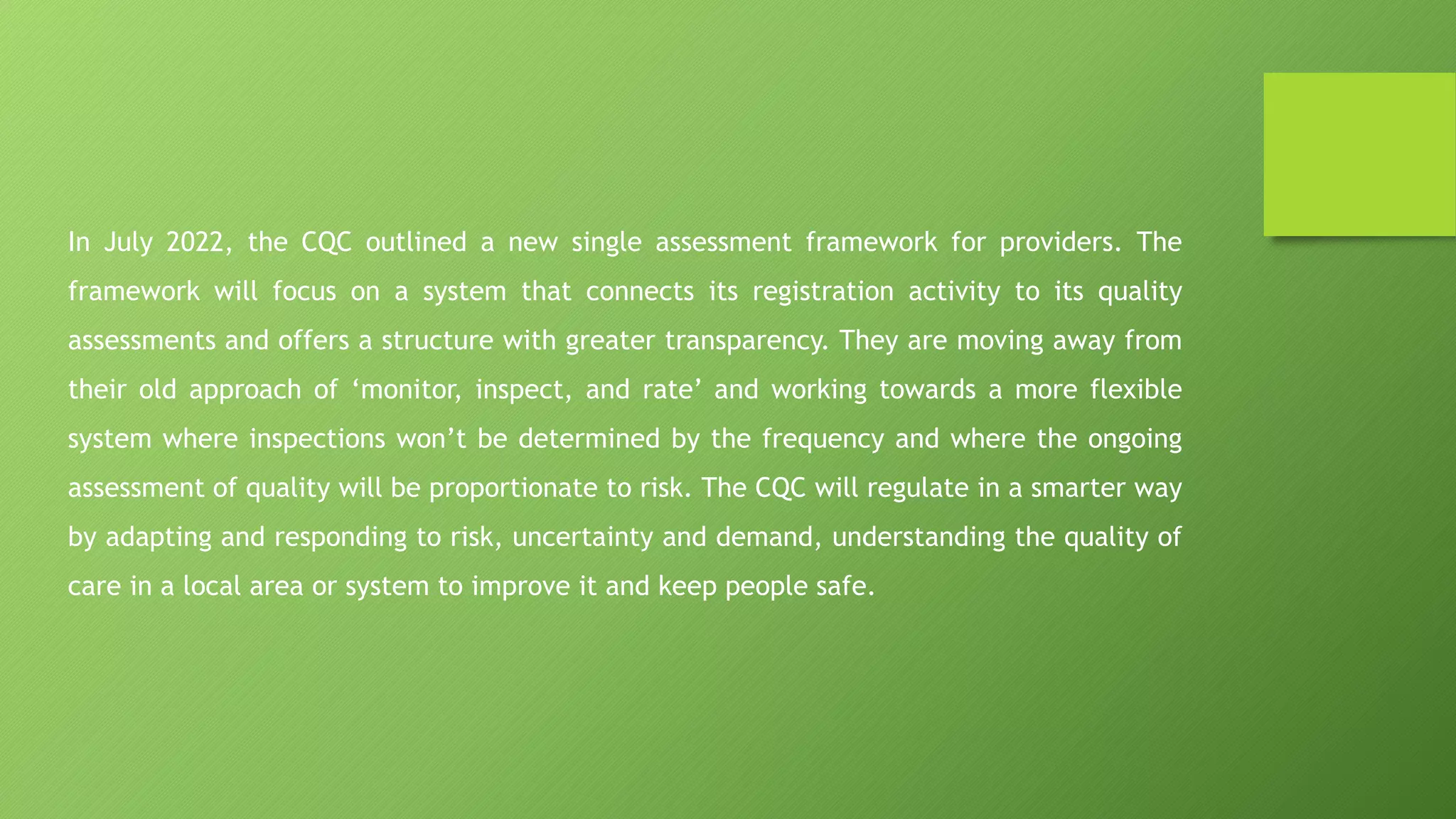 CQC New Single Assessment Framework.pptx