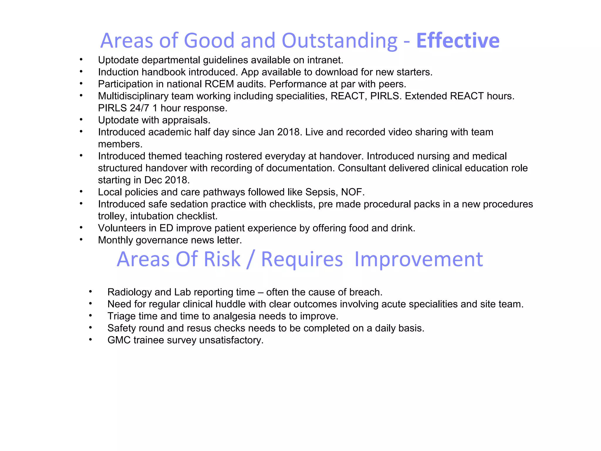 Cqc self assessment emergency and acute medicine | PPT