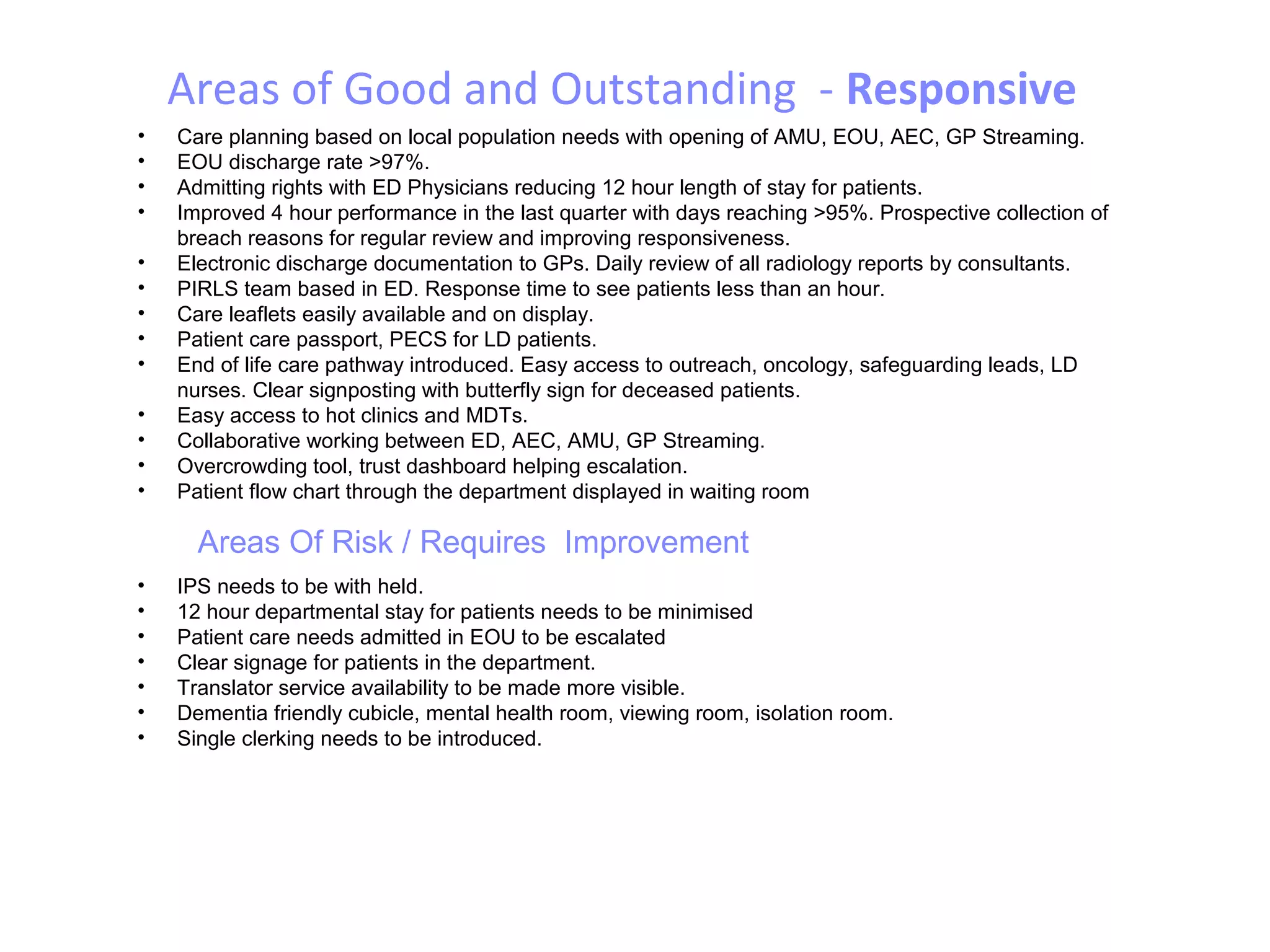 Cqc self assessment emergency and acute medicine | PPT