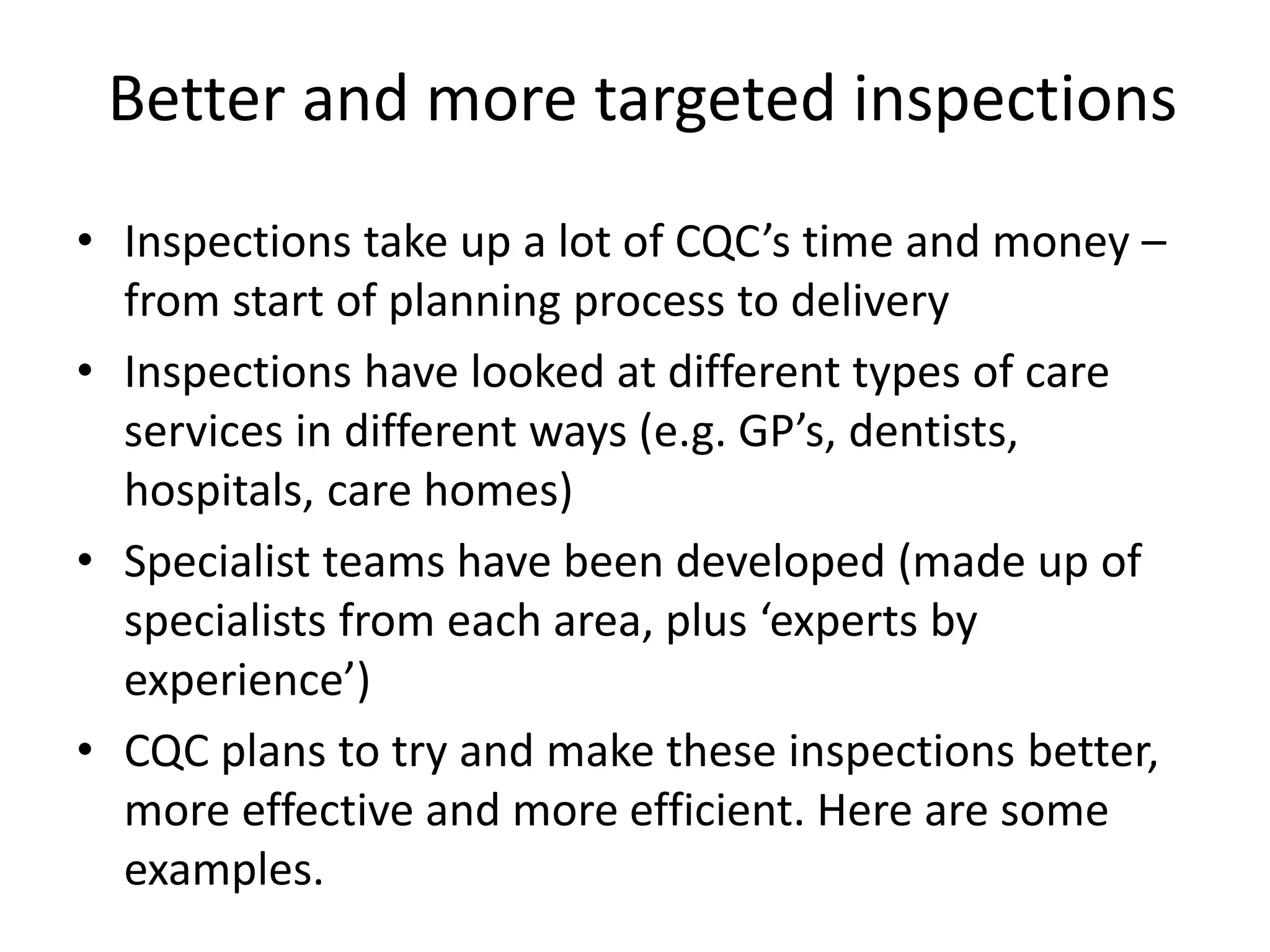 Care Quality Commission Strategy Consultation: Targeted and Tailored ...