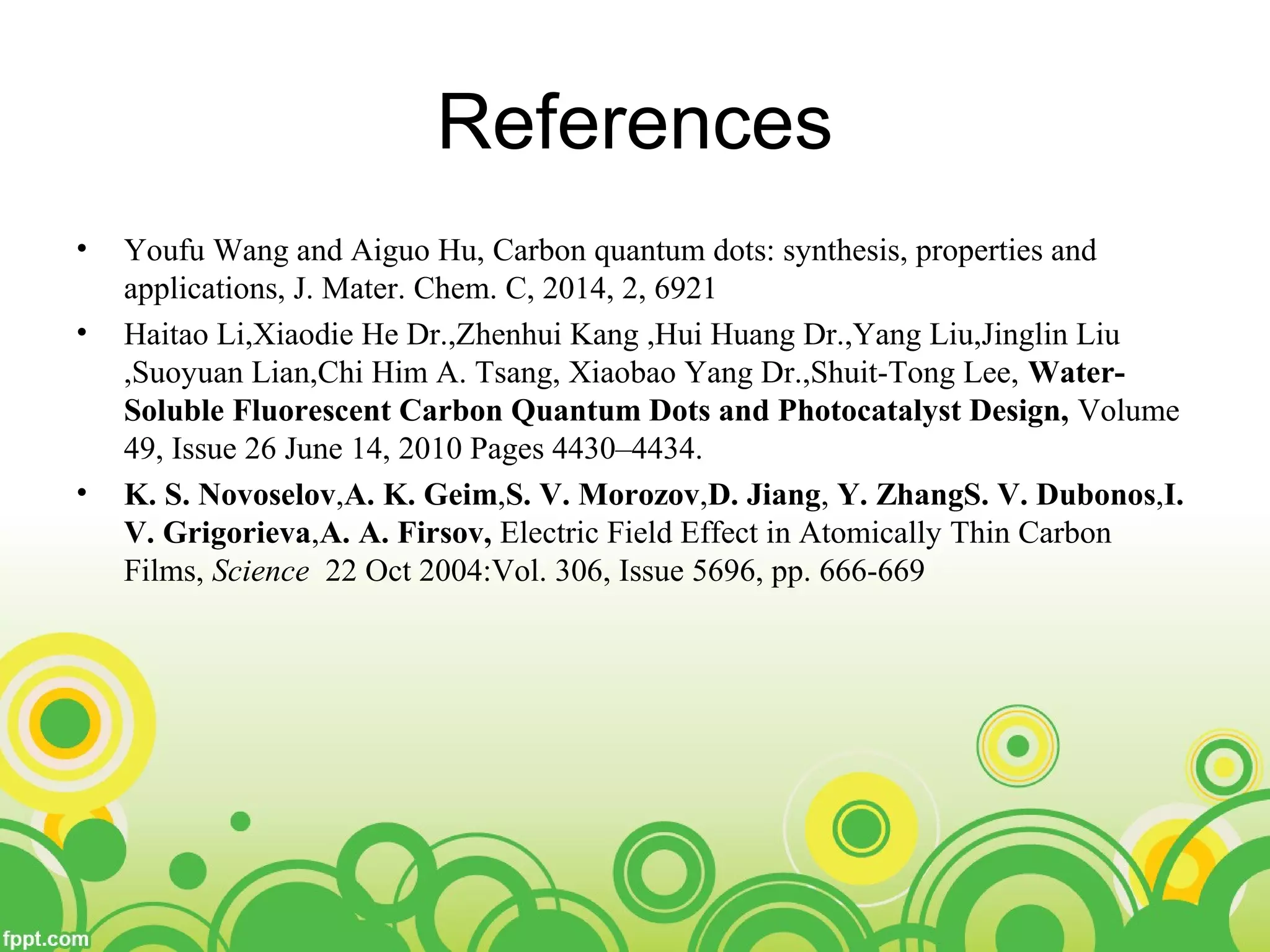 Carbon Quantum Dots | PPT