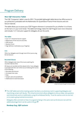 CQF Risk Brochure | PDF