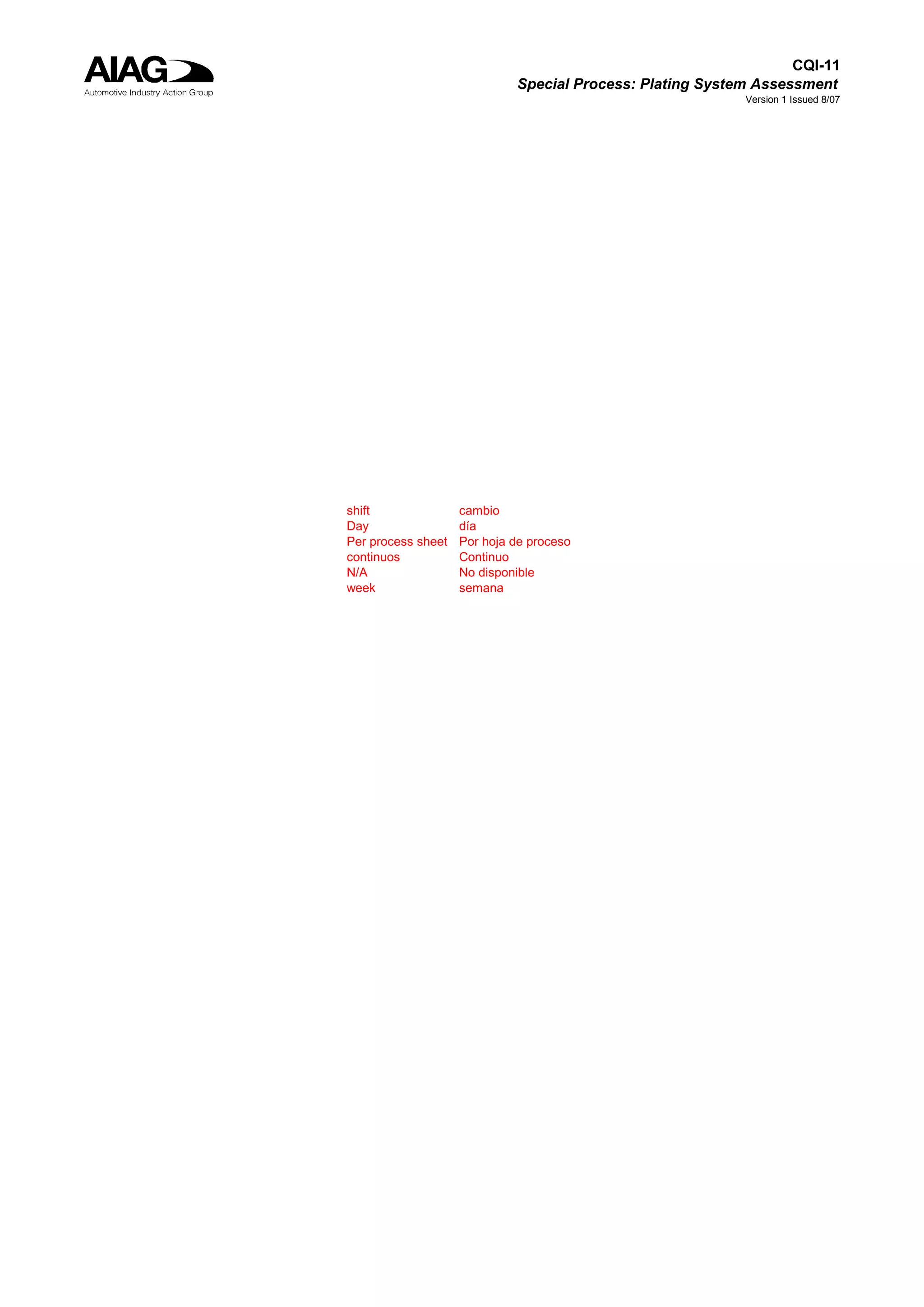Cqi 11 plating system assessment process table a - zinc - zinc alloy ...