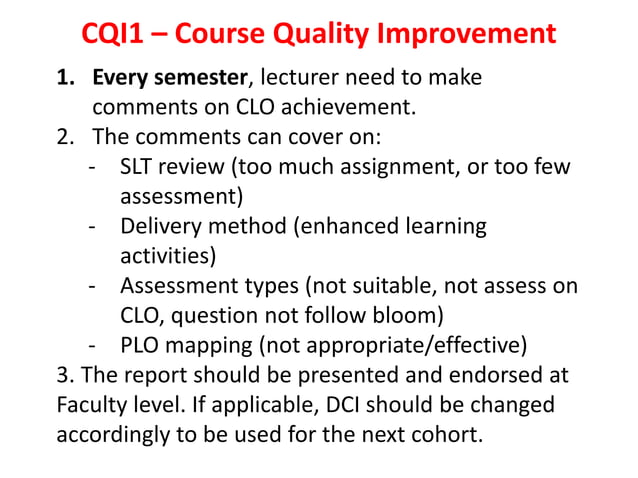 Continuous Quality Improvement (CQI) | PPTX | Educational Assessment ...