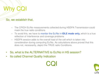 Cqi ecno rscp rssi concepts | PPTX