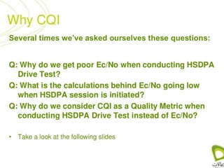 Cqi ecno rscp rssi concepts | PPTX