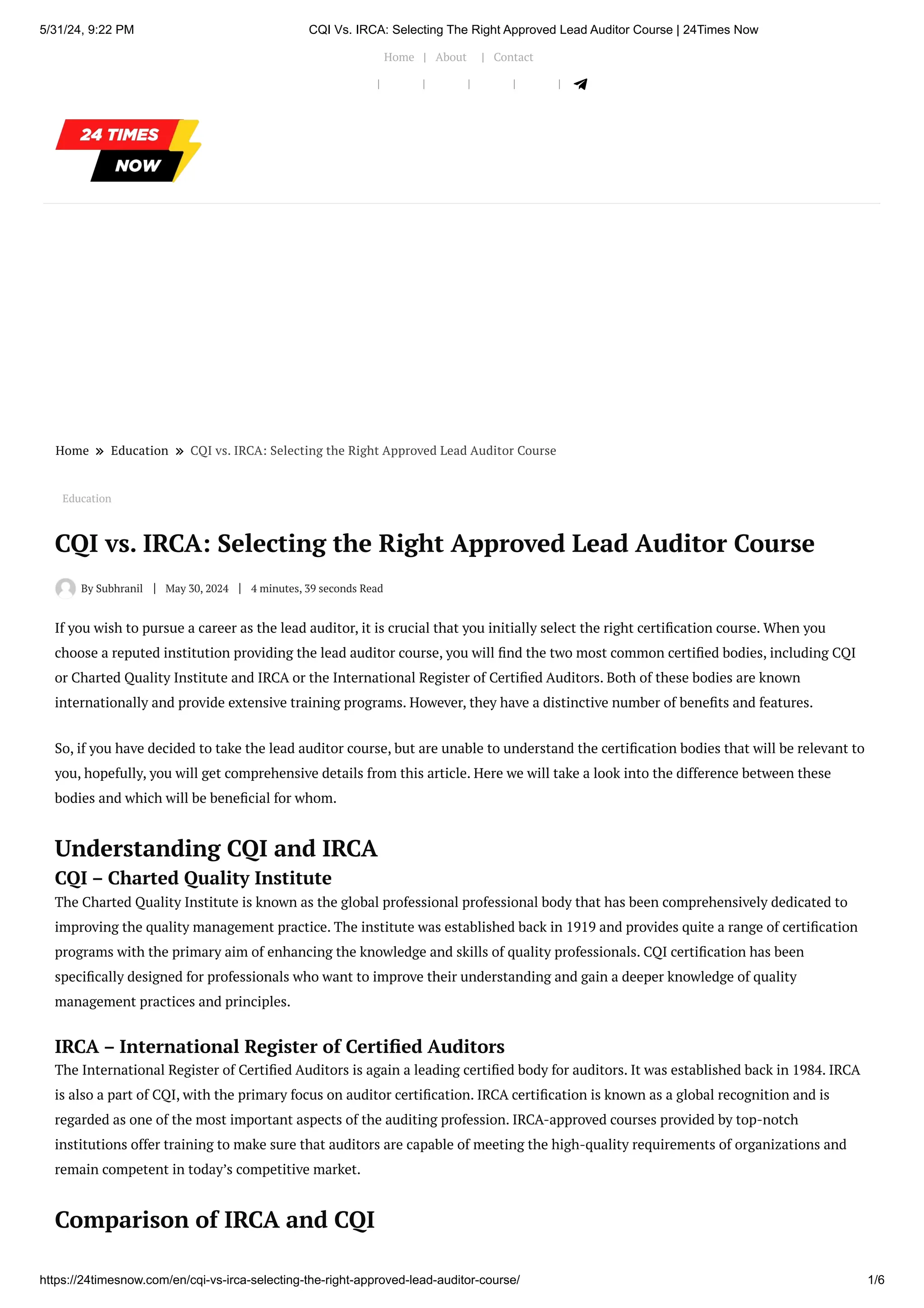 CQI vs. IRCA- Selecting the Right Approved Lead Auditor Course.pdf