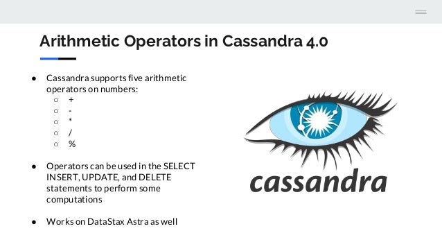 Apache Cassandra Lunch #99: CQL Arithmetic Operators | PPT