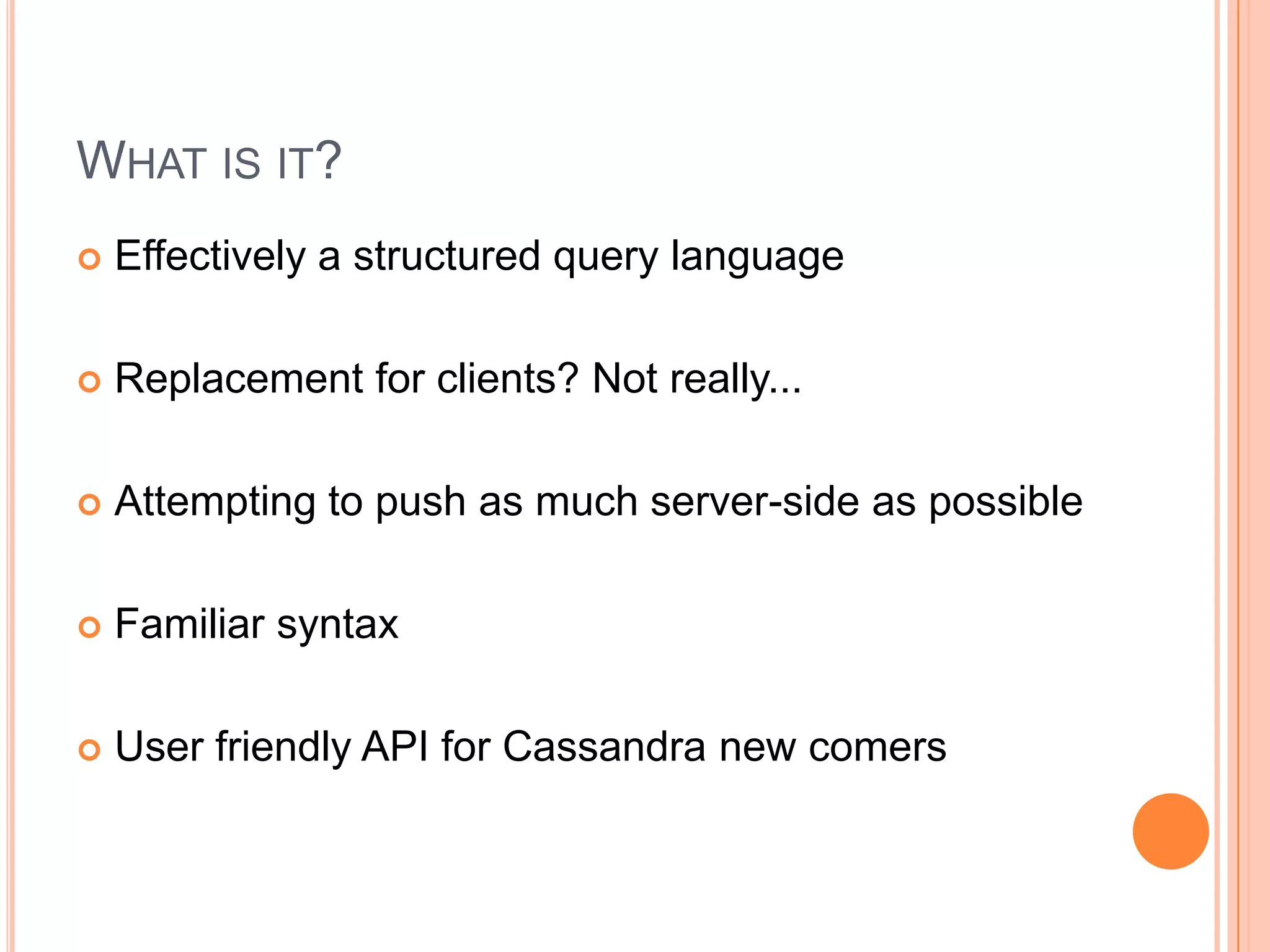 Cql – cassandra query language | PPTX