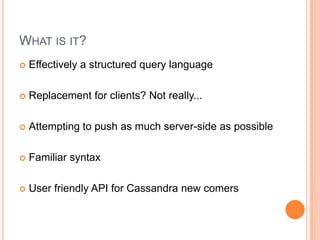 Cql – cassandra query language | PPTX