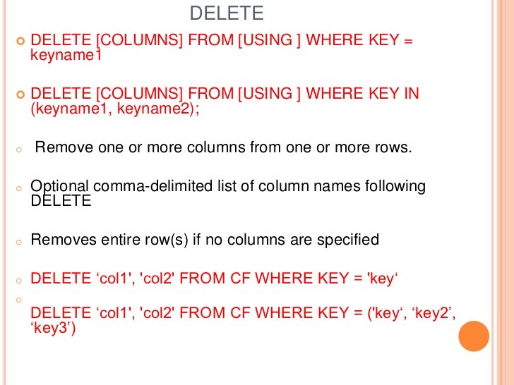 Cql cassandra query language