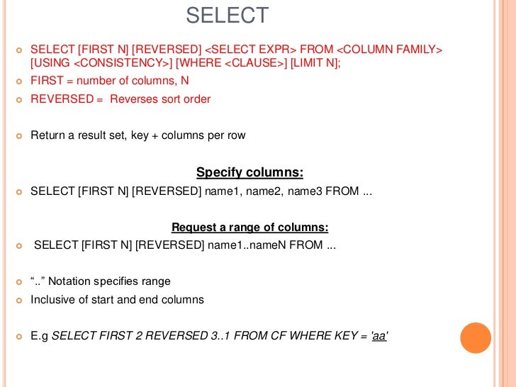 Cql Cassandra Query Language