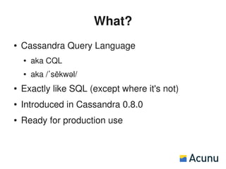CQL: SQL In Cassandra | PPT