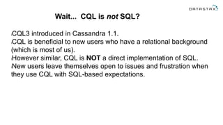 CQL: This is not the SQL you are looking for. | PPT