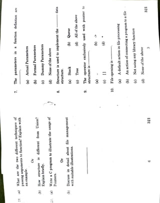 C Old Question Paper for Reference (Bharathiyar University) | PDF