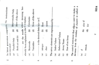 C Old Question Paper for Reference (Bharathiyar University) | PDF