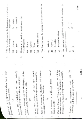 C Old Question Paper for Reference (Bharathiyar University) | PDF