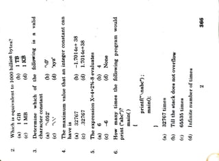 C Old Question Paper for Reference (Bharathiyar University) | PDF