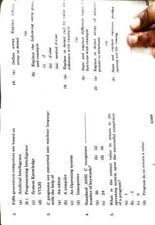 C Old Question Paper for Reference (Bharathiyar University) | PDF