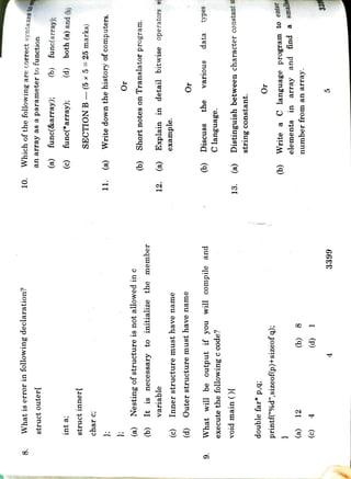 C Old Question Paper for Reference (Bharathiyar University) | PDF