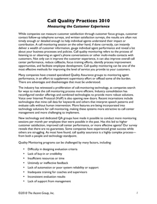 Call Quality Monitoring 2010 | PDF | Web Conferencing | Computer ...